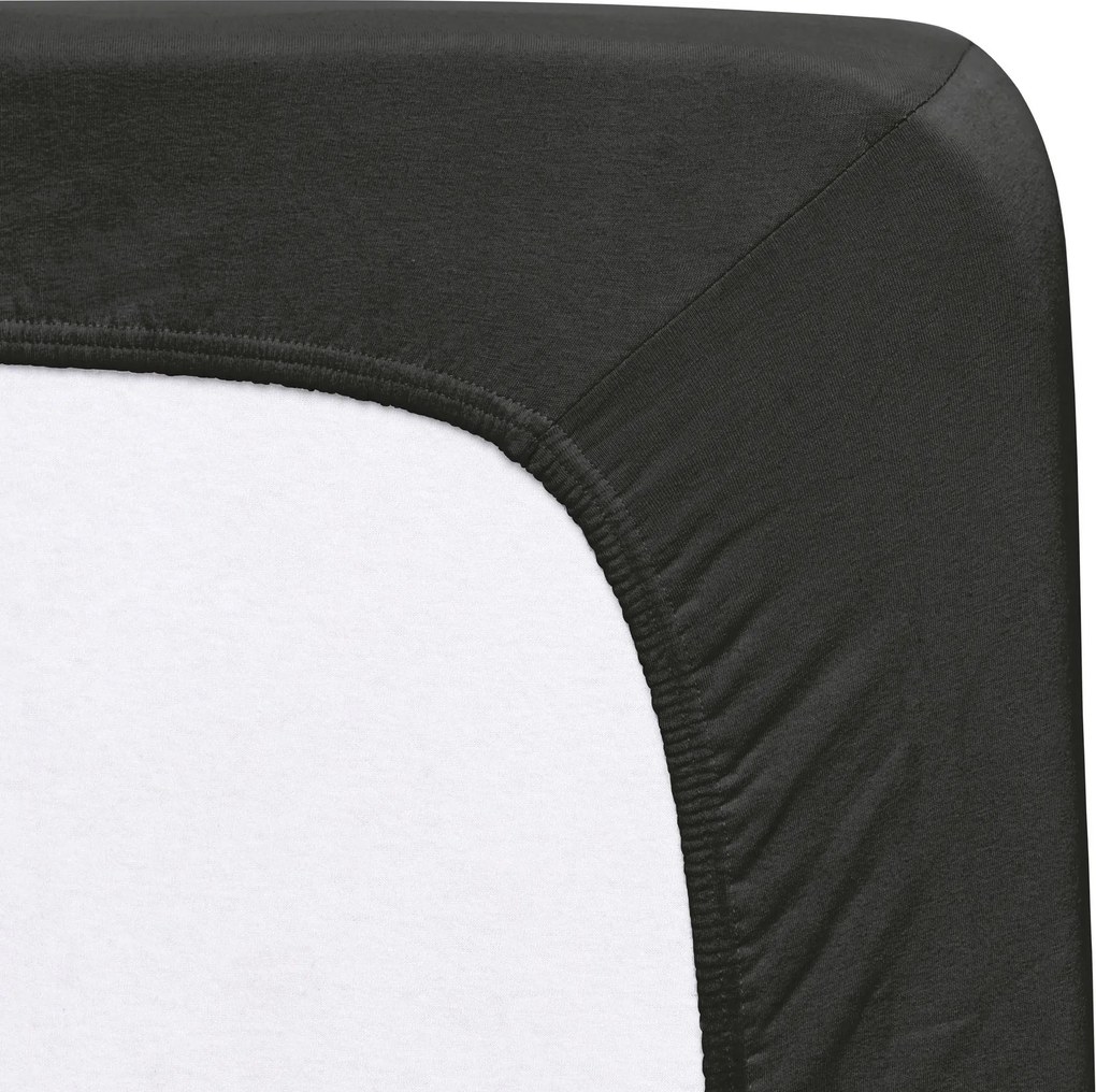 XXXLutz ELASTICKÉ PROSTĚRADLO, žerzej, černá, 180-200/200-220 cm Florella - Prostěradla - 004388002415