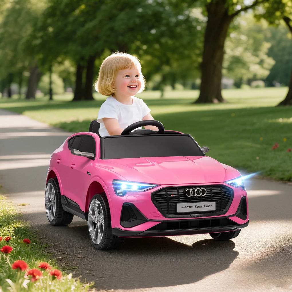 HOMCOM Elektrické dětské auto 12V, elektrické vozidlo Audi E-tron, elektrické auto s dálkovým ovládáním, bezpečnostní pás, pro děti 3-5 let