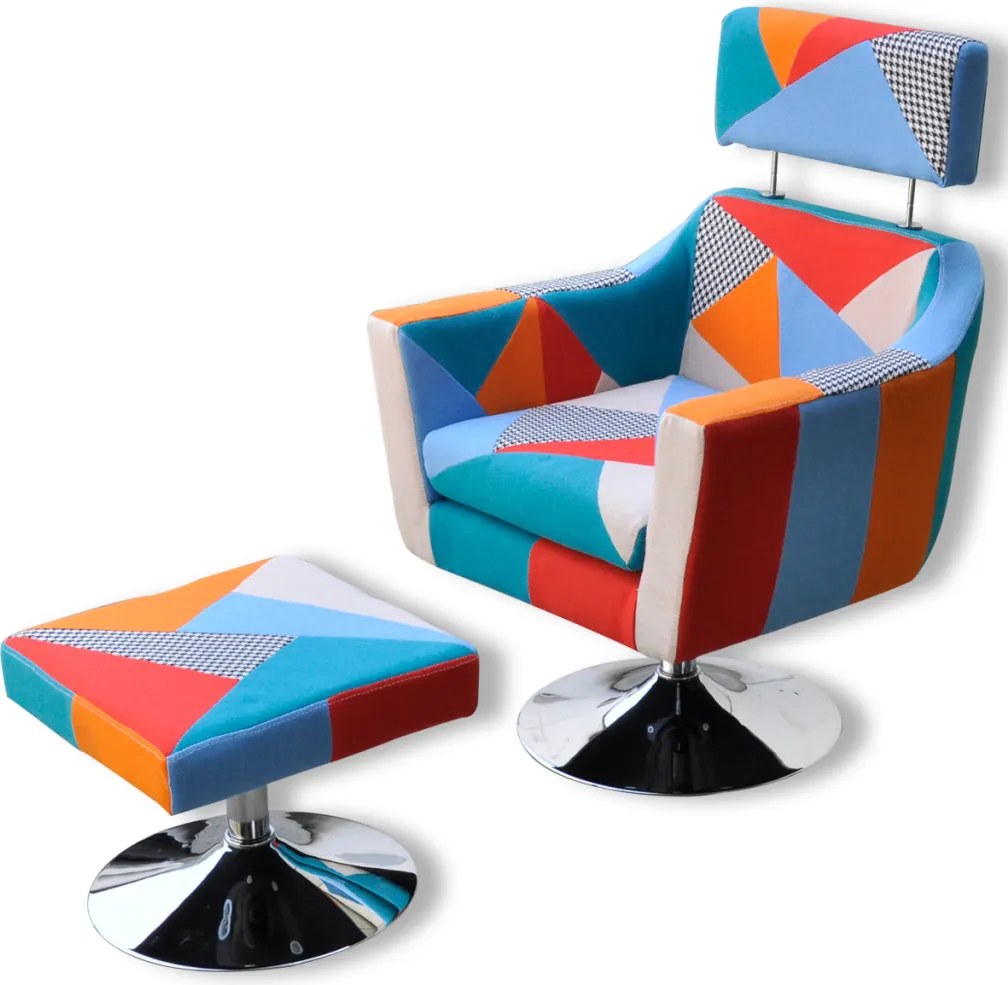 VidaXL TV křeslo patchwork textil