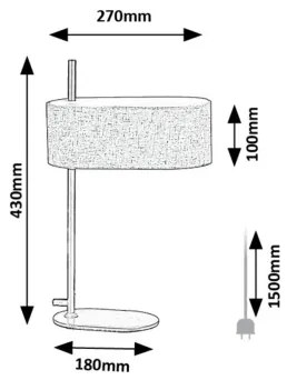 Rabalux 74241 - Stolní lampa NARMIN 1xE14/40W/230V