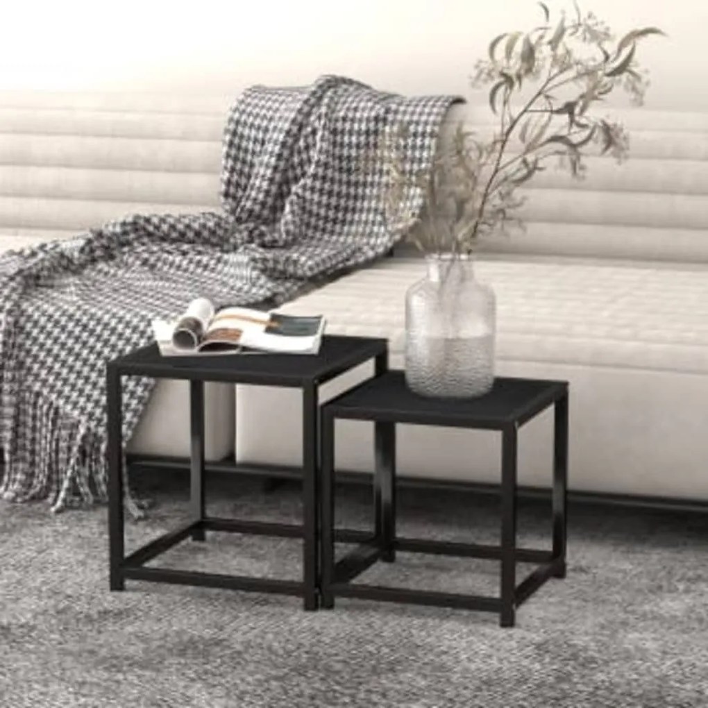 Čajové stolky 2 ks MDF černé 331658