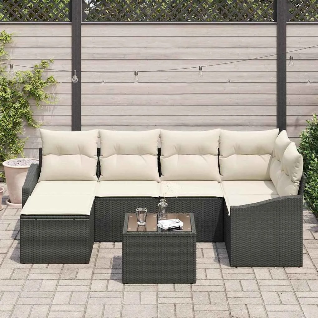 Set pohovek 7 ks Černá polyratan 3346797