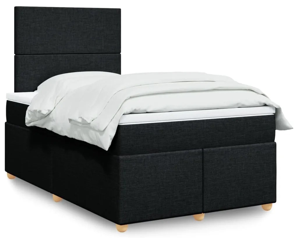 Box spring postel s matrací černá 120x200 cm textil 3293542