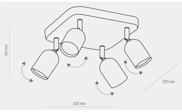 Bodové svítidlo TOP 4xGU10/10W/230V zlatá/černá