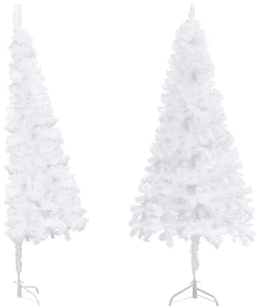 329171 vidaXL Rohový umělý vánoční stromek bílý 240 cm PVC
