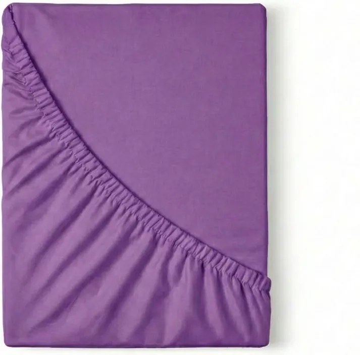 Kvalitex Bavlněné prostěradlo napínací fialové 90x200cm