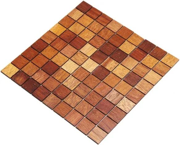 Merbau mozaika- dřevěný obklad 30 x 30 mm