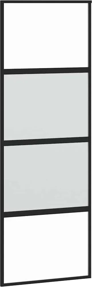 Posuvné dveře se sadou kování černé 76x205 cm Tvrzené sklo 3375889