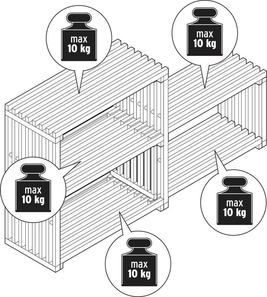 Tchibo - Výsuvný stupňovitý regál »Fleksibel« - barva: hnědá