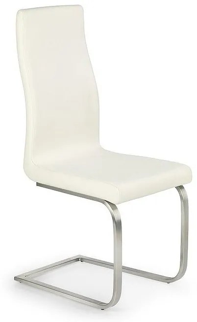 Jídelní židle Jensin - krémová, nerezová ocel + ekokůže, krémová