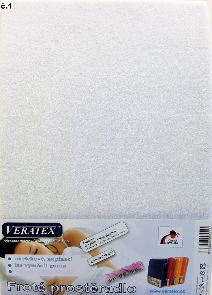 Veratex Froté prostěradlo jednolůžko 90x200/25cm (č. 1-bílé)  Froté