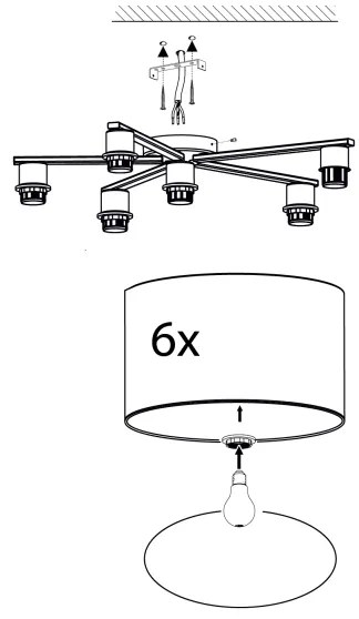 Eglo 98409 - Stropní svítidlo PASTORE 6xE27/40W/230V