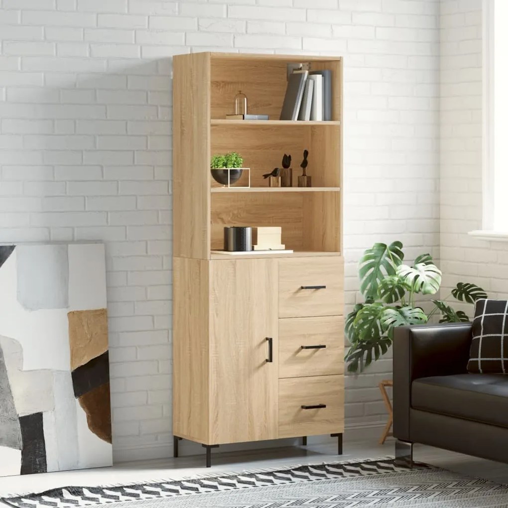 vidaXL Skříň highboard 69,5 x 34 x 180 cm kompozitní dřevo [3189452] Barva: dub sonoma