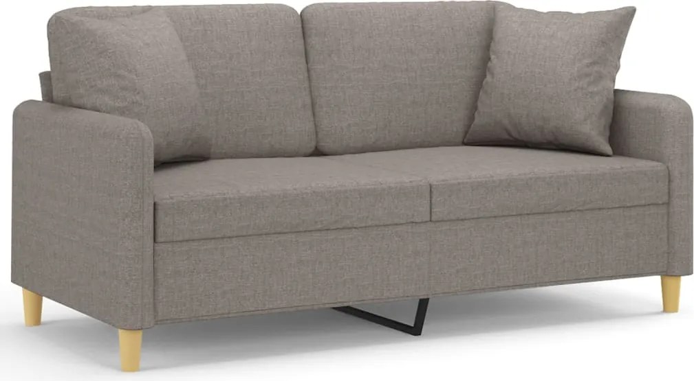 2místná pohovka s polštáři taupe 140 cm textil 3200916