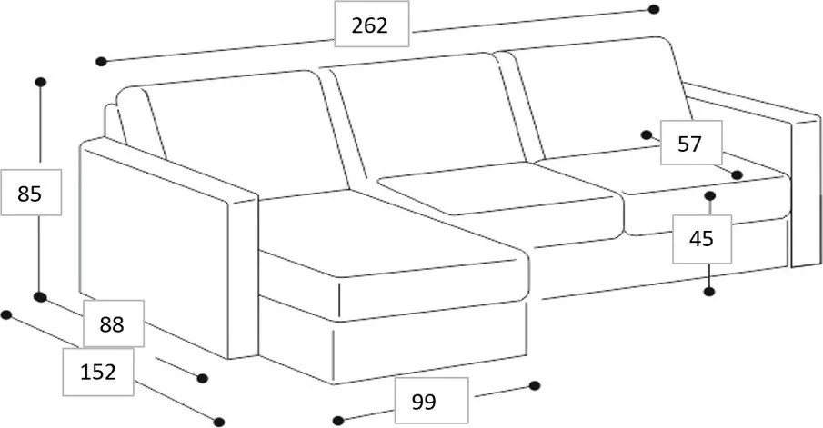 Antracitová žinylková rohová pohovka (pravý roh/s lenoškou) Fabian – Scandic