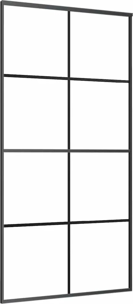 Posuvné dveře hliník a ESG sklo 102,5 x 205 cm černé 288066