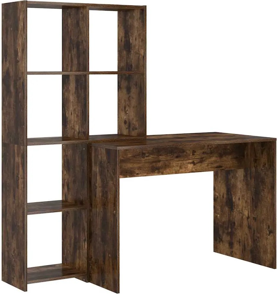 Stůl s policí Kouřový dub 138,5 x 55 x 143 cm Kompozitní dřevo 3337253