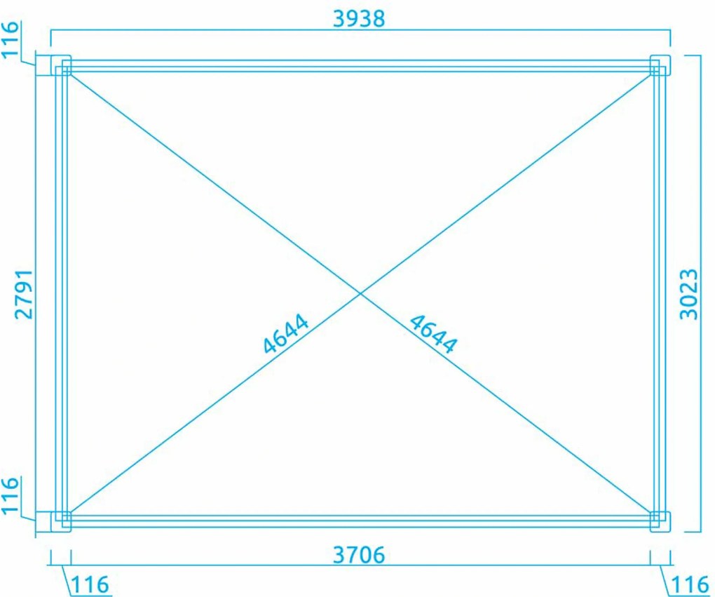 Rojaplast INTRO PLUS 4x3 m, hliník - volně stojící