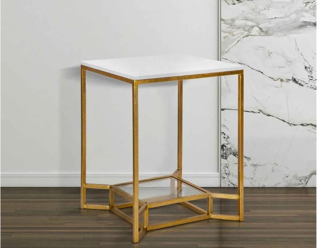 Designový odkládací stolek Tamithy 47 cm zlatý