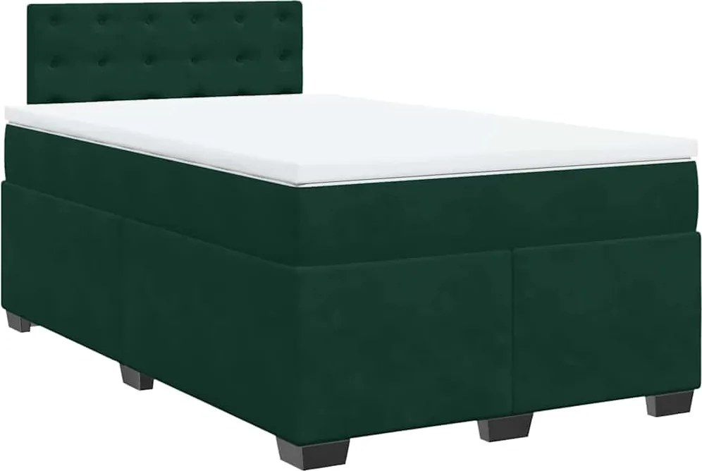 Box spring postel s matrací tmavě zelená 120 x 200 cm samet 3286297