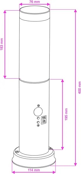 Brilagi - Venkovní lampa se senzorem NOVA 1xE27/15W/230V 40 cm IP44 matný chrom