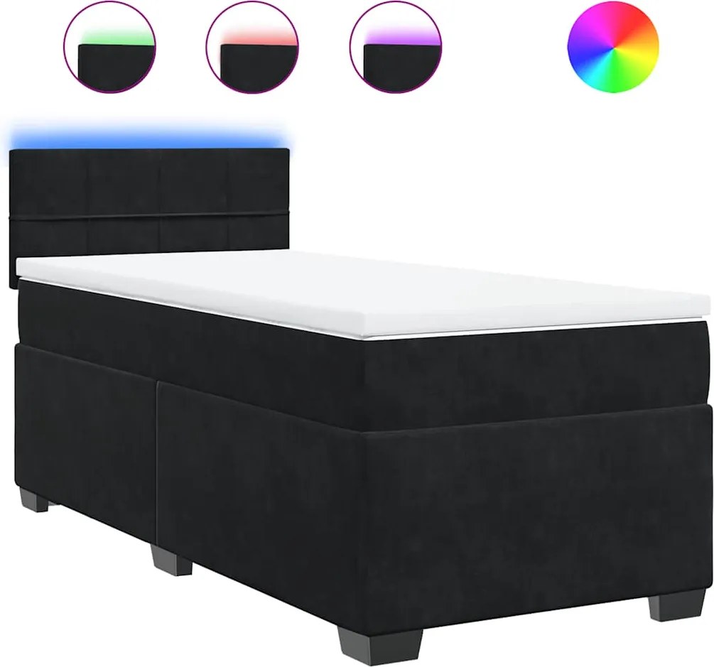 Box spring postel s matrací černá Single samet 3288771
