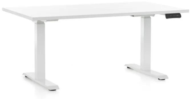 Výškově nastavitelný stůl OfficeTech C, 120 x 80 cm - bílá podnož Barva: Světle šedá