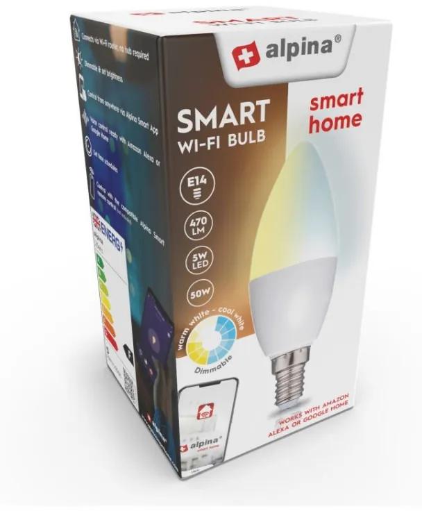 ALPINA Chytrá žárovka LED WIFI bílá stmívatelná E14ED-225441