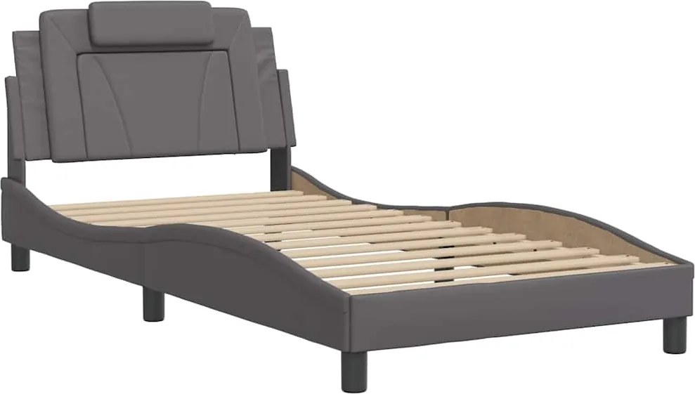 Rám postele Viana bez matrace šedý 100x200 cm umělá kůže 3208078