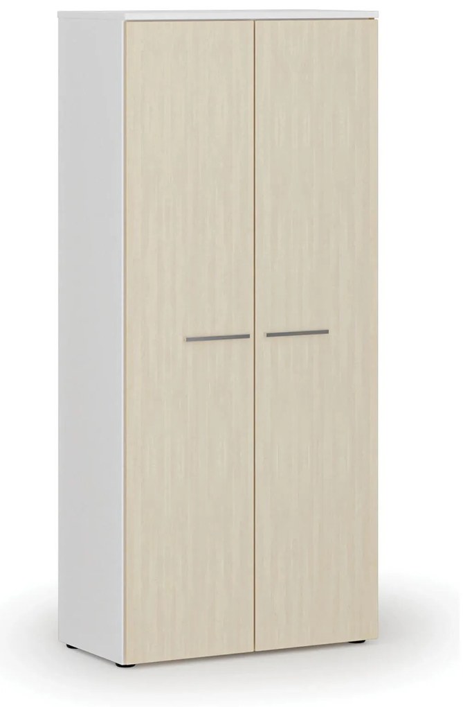 Šatní skříň s výsuvem PRIMO WHITE, 800 x 420 x 1781 mm, bílá/bříza