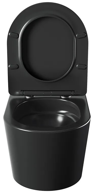 BPS-koupelny Závěsná WC mísa se SoftClose sedátkem HYD-4667, černá mat