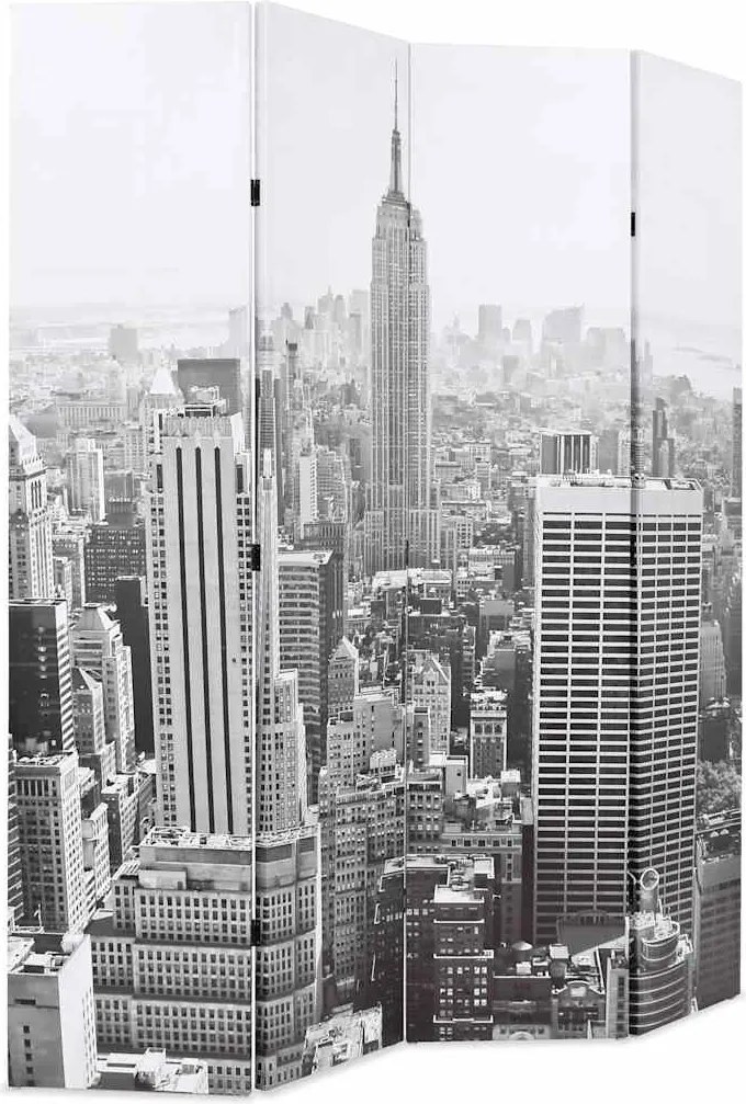Skládací paraván 160 x 170 cm Denní New York černobílý 245858