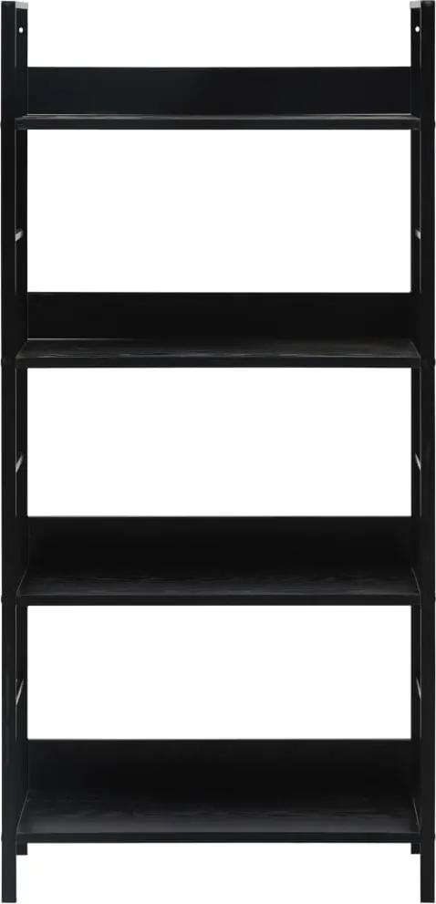 vidaXL Knihovna se 4 policemi 60x27,6x124,5 cm kompozitní dřevo [288222] Barva: Černá