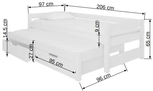 Rozkládací dětská postel 200x90 cm. 1052109
