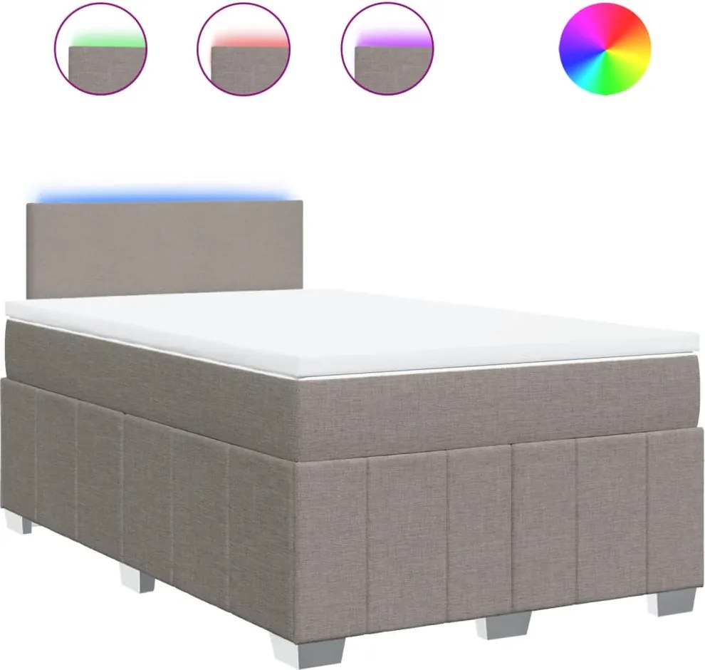 Box spring postel s matrací taupe 120x190 cm textil 3289304