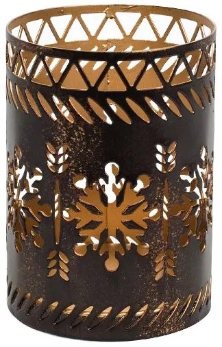 WoodWick - svícen Bronze Snowflake na Petite svíčku