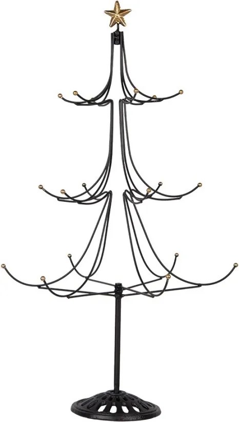 Černá antik kovová dekorace stromek Christmas Tree - Ø 41*71 cm