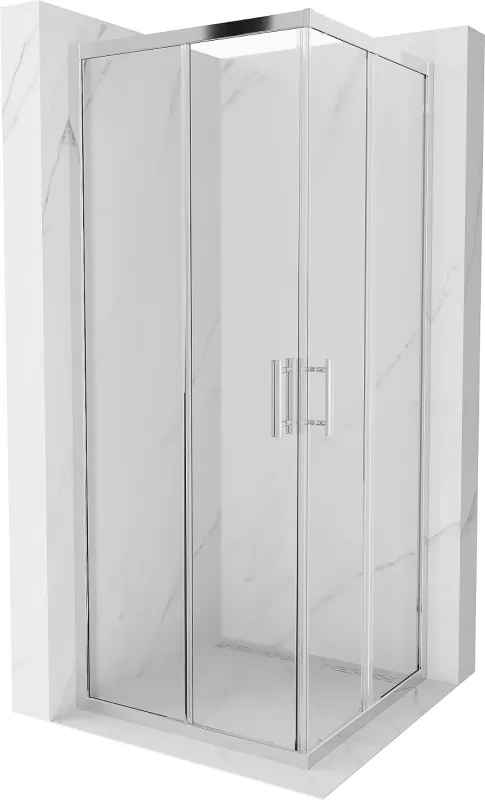 Mexen Rio čtvercový sprchový kout 80 x 80 cm, průhledný, chrom - 860-080-080-01-00