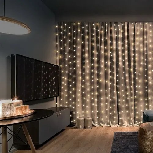 Solight Okenní vánoční závěs, 300 mini LED, 1,5 x 1,2 m, s časovačem