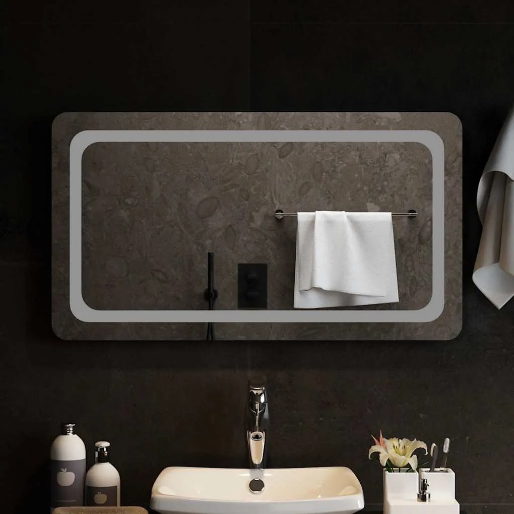 Koupelnové zrcadlo s LED osvětlením 90 x 50 cm 151789