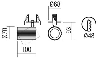 Redo group Redo Delphi, bílé zápustné stropní svítidlo, 1x7W GU10, ø7cm, výška 9,3cm