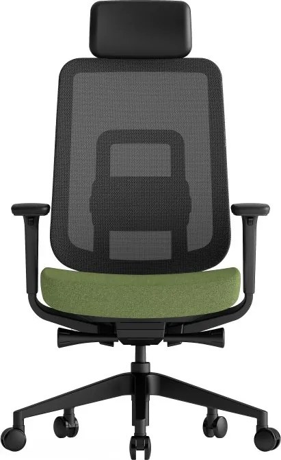 Office Pro Kancelářská ergonomická židle K42 SP – síť/ čalouněná, zelená