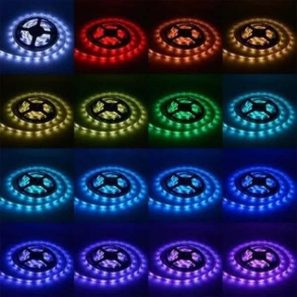 Dekorativní RGB LED pásek 8mm x 5m s dálkovým ovládáním IP20 300 LED