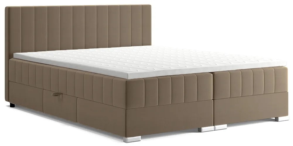 Postel dvoulůžko BOXSPRING EDIT + topper v ceně | 180x200 | 05 taupe hnědá