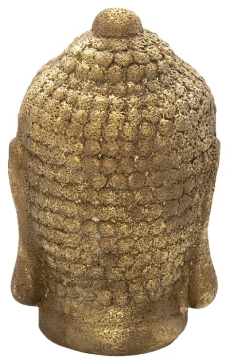 Zlatá keramická dekorace hlava Buddhy – 14x14x23 cm