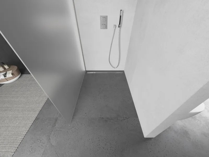 Mexen Kioto, sprchová zástěna Walk-In 80 x 200 cm, 8mm sklo námraza, broušená ocel profil, 800-080-101-97-30