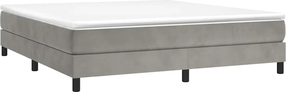 Rám postele s boxspringem světle šedý 180 x 200 cm samet 3120784