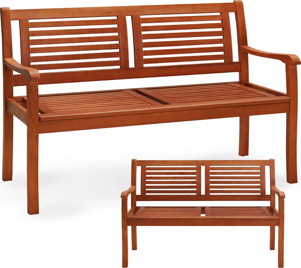 Zahradní lavice z eukalyptového dřeva 120x56x88cm certifikace FSC®