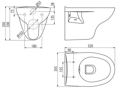 Alcaplast WC závěsné WC RIMFLOW