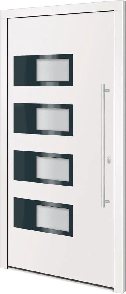 Vchodové dveře bílé 100 x 200 cm hliník a PVC 3157062